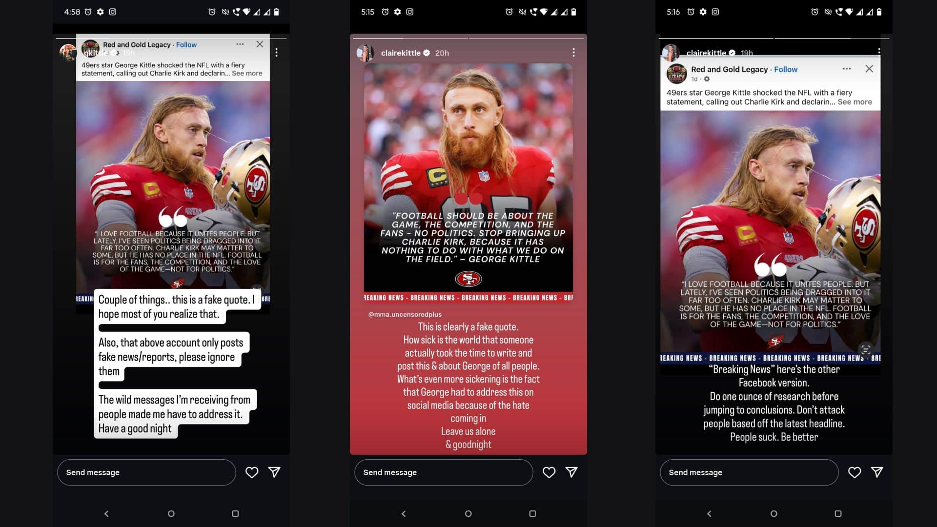 “This Is Clearly A Fake Quote”: George Kittle Sets The Record Straight ...