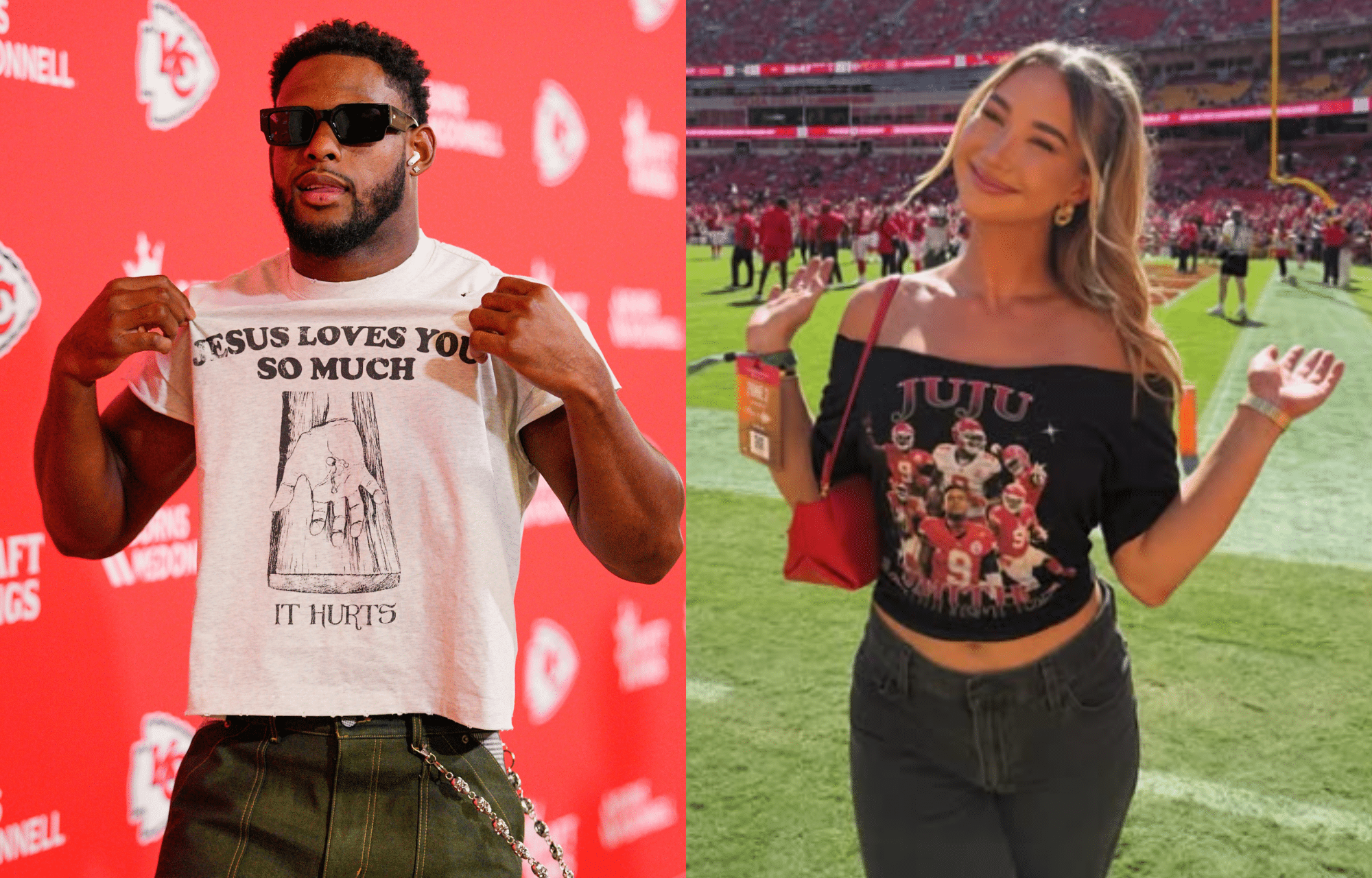 LOOK: JuJu Smith-Schuster’s Fiancée Laura Kruk Flaunts Chiefs WR-Inspired Chain