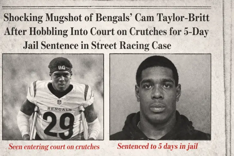 Shocking Mugshot Of Bengals' Cam Taylor-Britt After Hobbling Into Court ...
