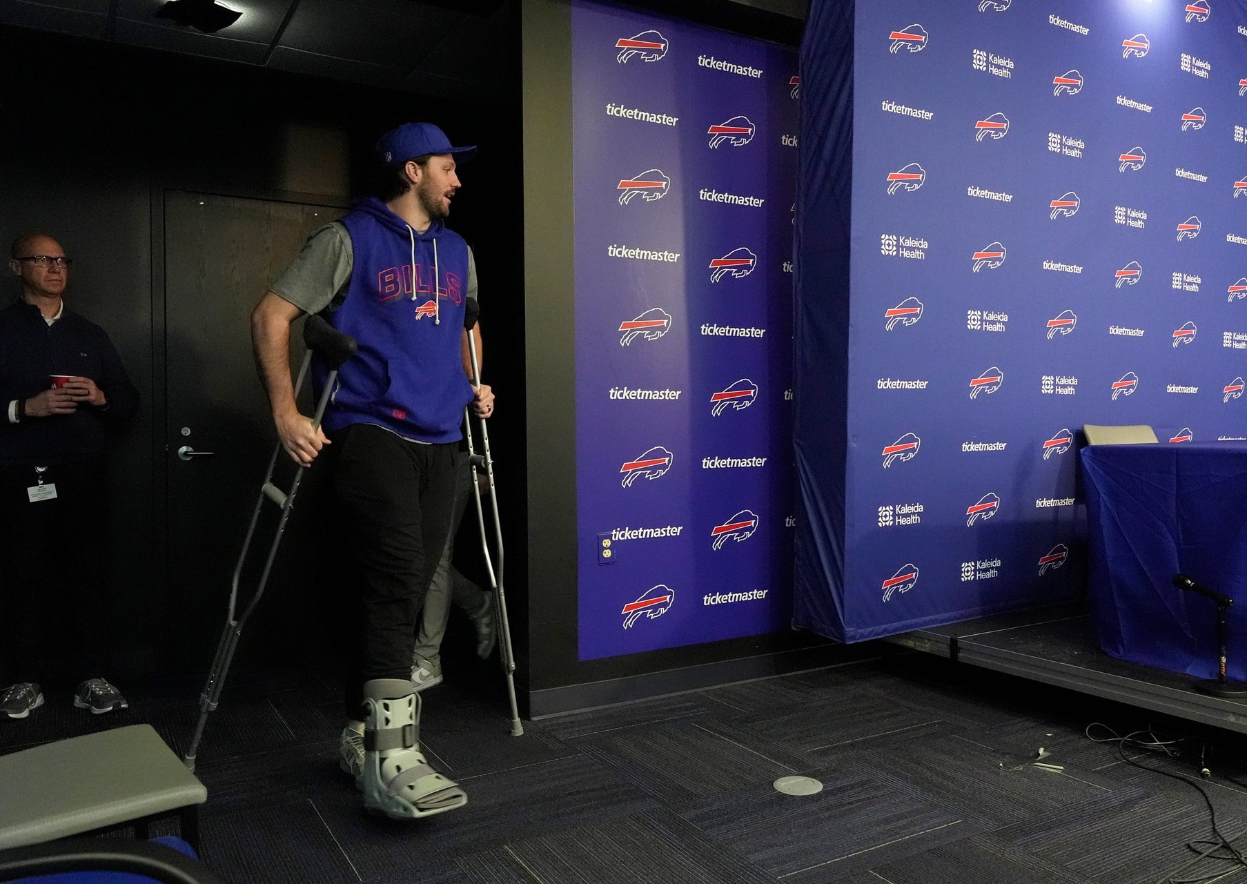 Josh Allen May Need Foot Surgery After Being Seen In A Boot During Joe ...