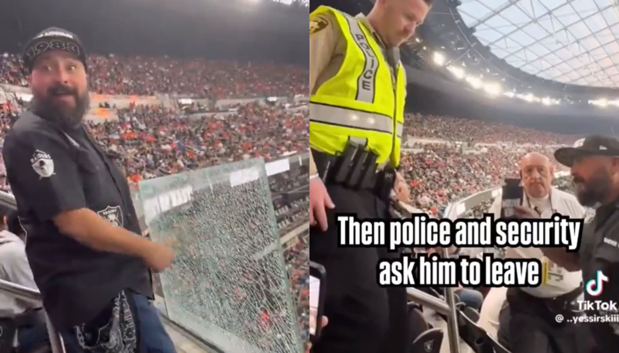 Viral Video Captures Raiders Fan Shattering Allegiant Stadium Glass ...